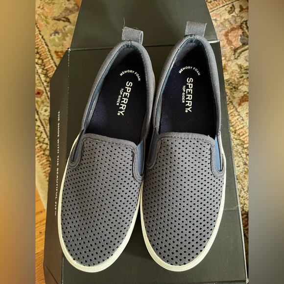 Sperry | Shoes | Sperry Navy Blue Slip On Shoes | Poshmark